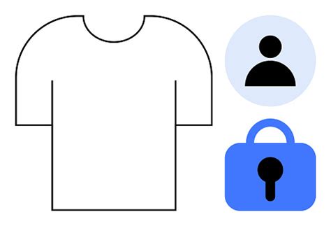 흰색 배경에 아바타와 보안 잠금 기호가 있는 티셔츠의 간단한 라인 아트 0명에 대한 스톡 벡터 아트 및 기타 이미지 0명 T 셔츠 개념 Istock