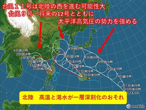 ダブル台風から再びトリプル台風へ 北陸はフェーンで猛暑と渇水が一層強まる気象予報士 和田 玲央奈 2023年08月30日 日本気象協会