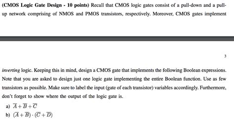 Solved Cmos Logic Gate Design Points Recall That Cmos Chegg