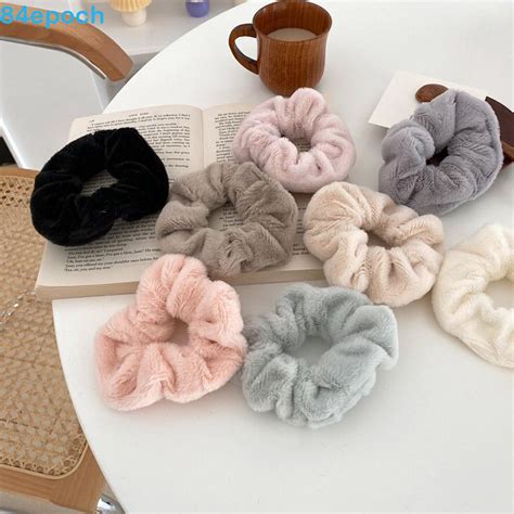 Em Estoque Scrunchie De Pelúcia Feminino Acessórios Para Cabelo