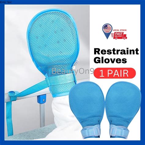 Ready Stock 1 Pair Control Mitts Dementia Restraint Glove Prevent Self