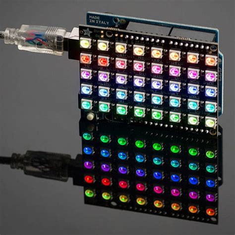 Adafruit Neopixel Shield For Arduino 40 Rgb Led Pixel Matrix The Pi Hut