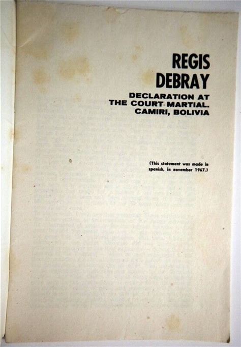 Regis Debray Declaration Of Court Martial 1968 Rare Cuban Pamphlet
