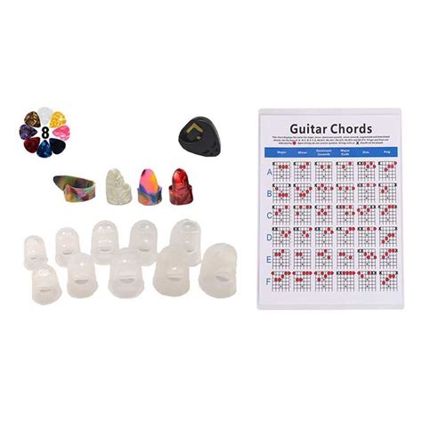 1 Pcs Acoustic Guitar Practice Chords Scale Chart Tool And 1 Set Guitar