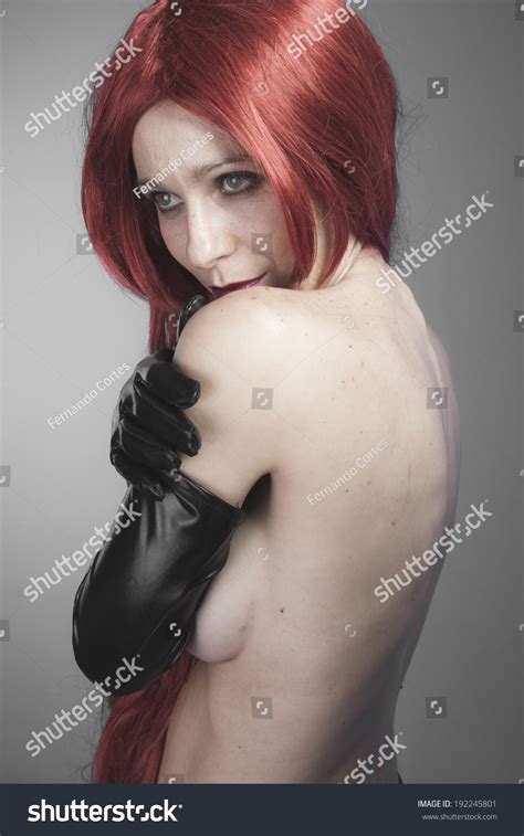 Sensuality Female Redhead Woman Black Latex Stock Photo 192245801 Shutterstock