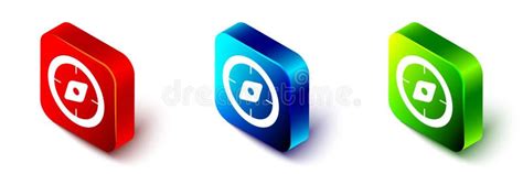 Isometric Compass Icon Isolated On White Background Windrose Navigation Symbol Wind Rose Sign