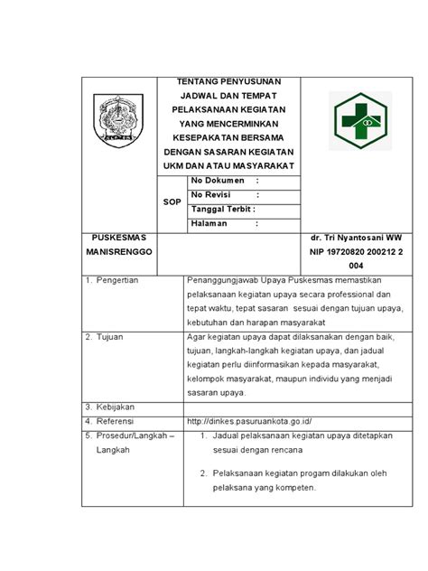 4241sop Penyusunan Jadwal Pdf