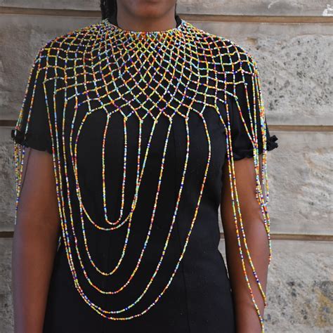 Beaded Bib Necklace Etsy