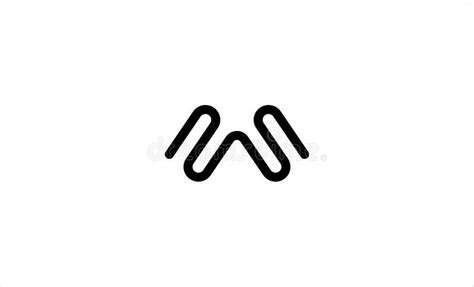Letter W WS SW Monogram Logo Design Minimal Icon With Black Color Stock