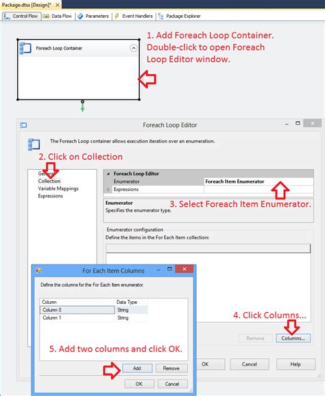 Example Of Ssis Foreach Loop Item Enumerator And Dynamic Oledb