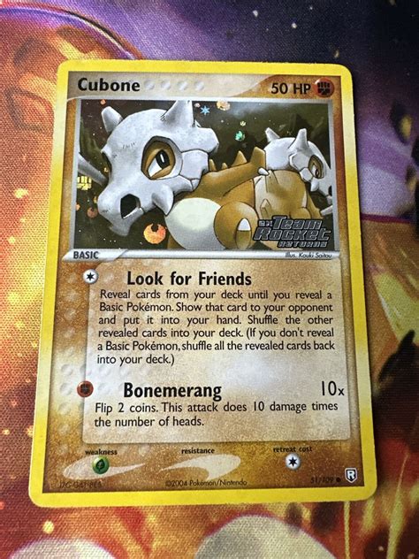 Pokemon Cubone 51109 Reverse Holo Common Stamped Team Rocket