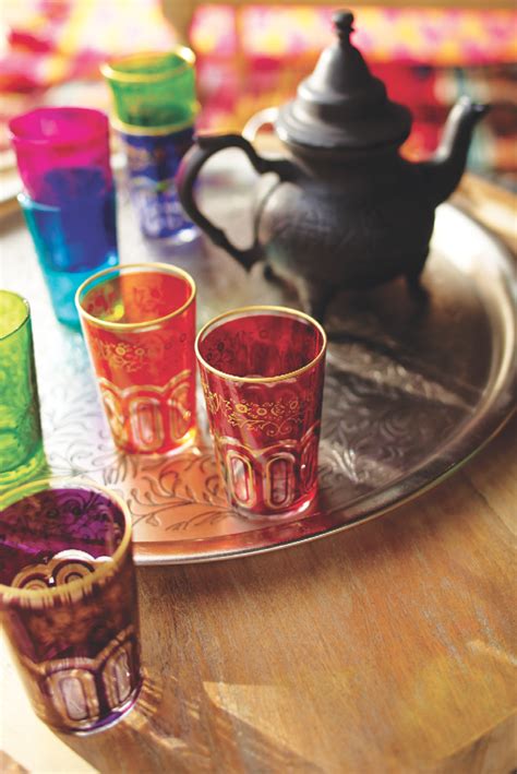 Set Of 6 Moroccan Tea Glasses Authentic Teapot And Tray Etsy Turkish