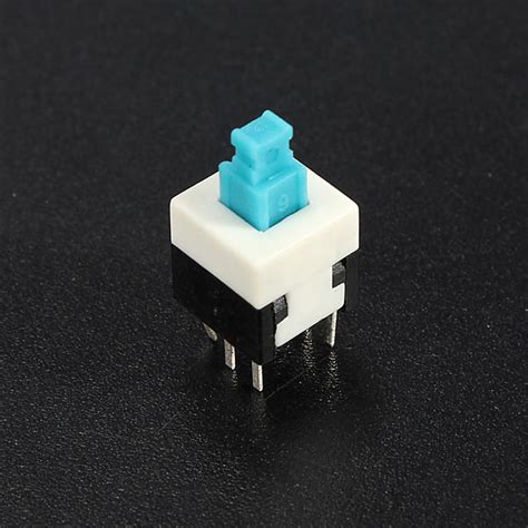 10pcs 8mm 6 Pin Micro Blue Cap Self Locking Type Square Button Switch