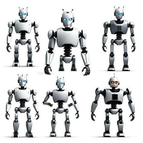 Four Different Robots Are Shown With One Of Them Showing Different Types Of Robot Premium Ai