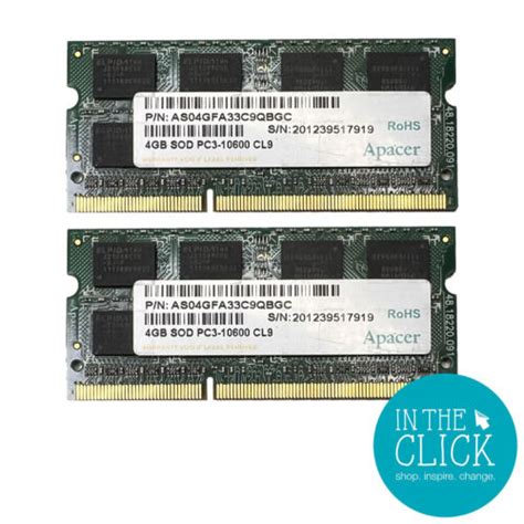 Apacer 8gb Ram Kit 2x4gb As04gfa33c9qbgc Ddr3 Sdram So Dimm Shop