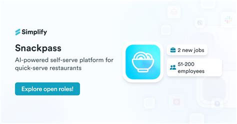 Jobs And Employment At Snackpass Simplify Jobs