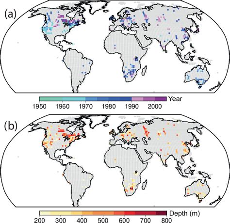 Spatial Distribution Of A The Logging Date And B The Depths In The
