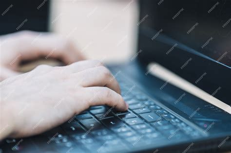 Premium Photo Hands Of A Man Using A Keyboard To Trade In Cryptocurrency
