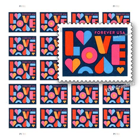 Usps Love 2021 Forever Stamps Sheet Of 20 Postage Stamps