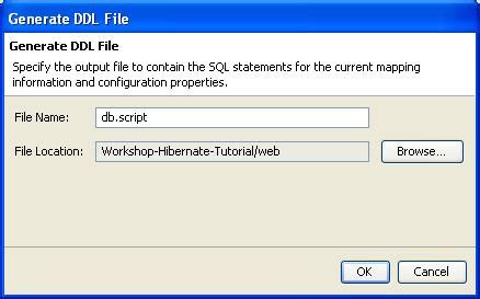 Hibernate Tutorial Export DDL File Based On Defined Persistent Entities