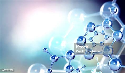 추상적인 분자 구조의 모델이 있는 수평 배너 유리 원자 모델이 있는 파란색의 배경 0명에 대한 스톡 사진 및 기타 이미지 0명 3차원 형태 개체 그룹 Istock