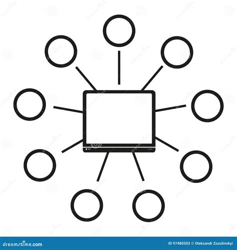 big data computer communication with others vector black icon on white