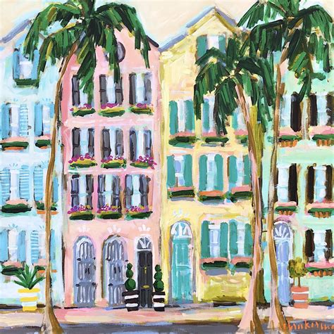 Charleston Lucky 18x18 Rainbow Row Series C Brooke Ring