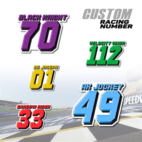 Racing Number Designs