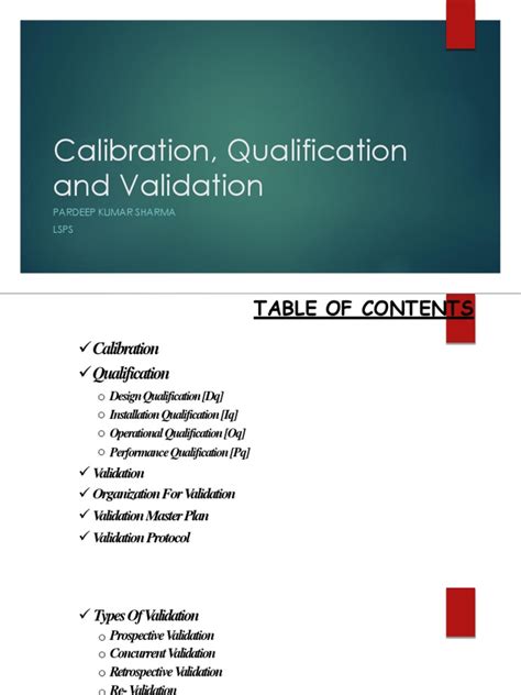 calibration qualification and validation pdf verification and