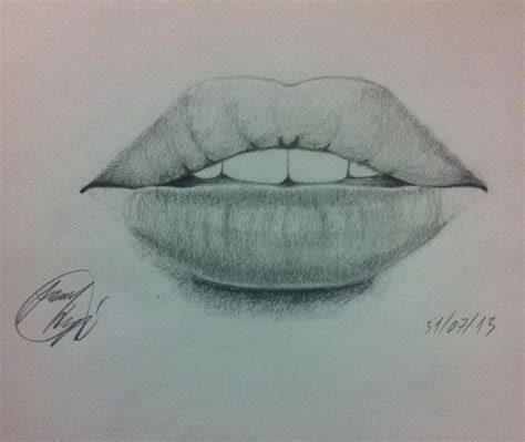 Realistic Lip Sketch At Paintingvalley Explore Collection Of