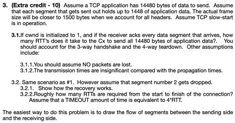 Solved 3 Extra Credit 10 Assume A TCP Application Has Chegg Com