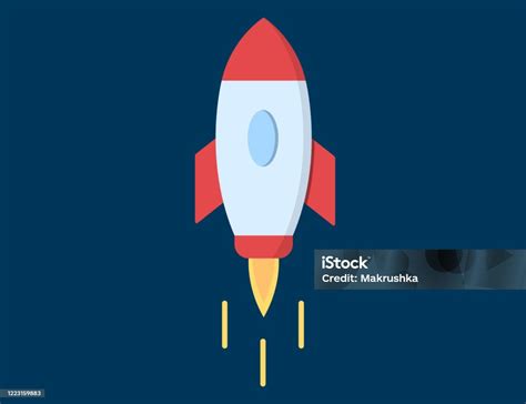 우주에서 비행 로켓 그림입니다 스타트업 사업에 우주선 비행 플랫 디자인의 아이디어 컨셉 동기 부여 셔틀 프로젝트를 시작합니다 불꽃과 갤럭시 우주선 벡터 Eps 10 Ship