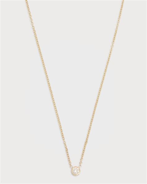 Zoe Lev Jewelry 14k Yellow Gold Pear Diamond Bezel Necklace Neiman Marcus