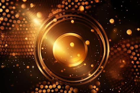 Premium Ai Image Golden Abstract Background With Circles And Dots Created With Generative Ai