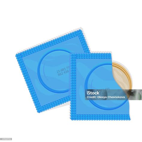 평면 스타일 디자인 장식 광고 포스터 배너에 파란색 포장 색상 고립 된 벡터 일러스트레이션콘돔 건강관리와 의술에 대한 스톡 벡터 아트 및 기타 이미지 Istock