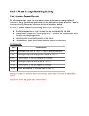6 02 Phase Changes Activity Docx Pdf 6 02 Phase Change Modeling Activity Part 1 Creating