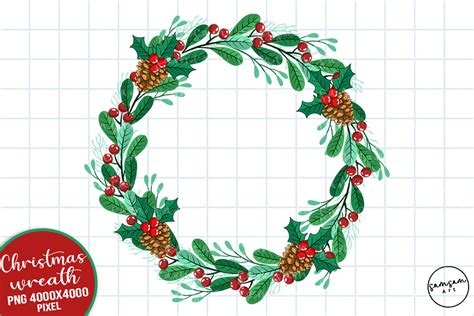 Christmas Wreath Sublimation Graphic By Samsam Art · Creative Fabrica