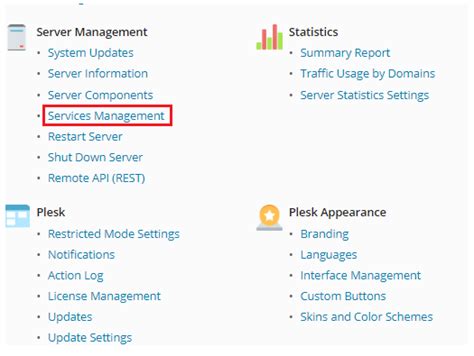 how to start stop or restart services in the plesk panel eukhost