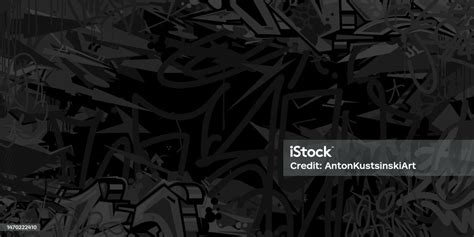 Dark Black Abstract Flat Urban Street Art Graffiti Style Vector