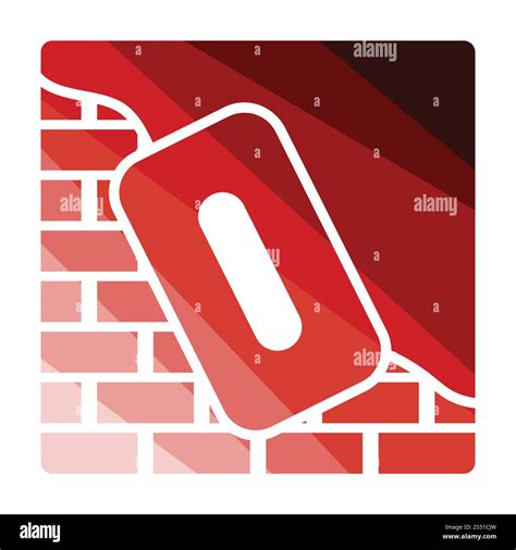 Icon Of Plastered Brick Wall Icon Of Plastered Brick Wall Flat Color Design Vector