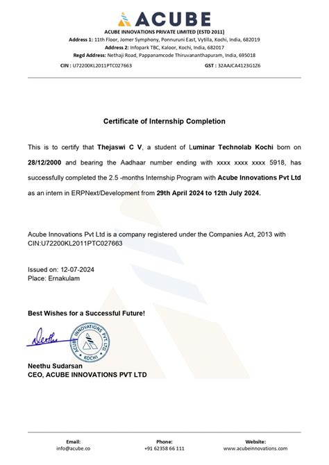 thejaswi c v on linkedin internship erpnext development