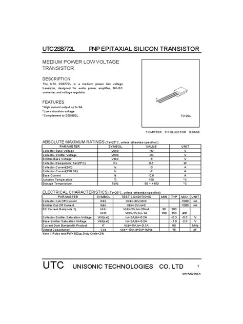Bipolar Junction Transistor Data Sheet At Jill Ford Blog