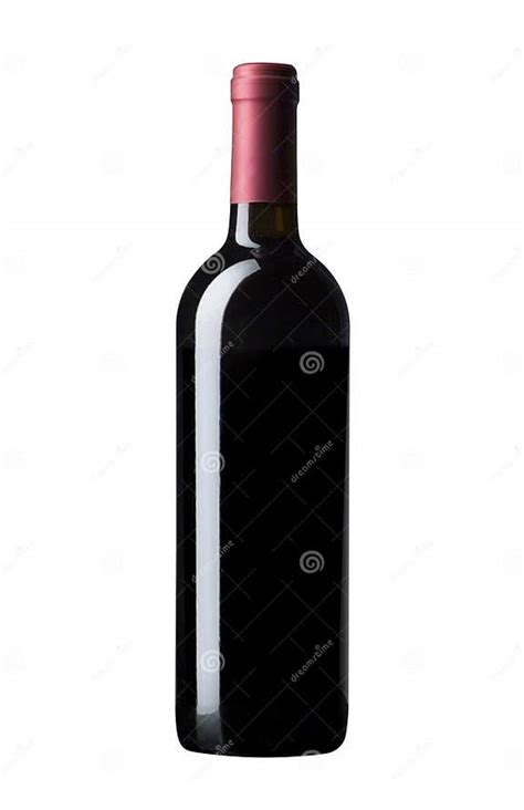 Botella De Vino Tinto Sin Etiqueta Aislada De Fondo Blanco Sin Sombras