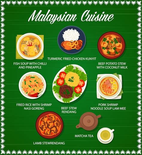 Premium Vector Malaysian Cuisine Food Menu Asian Dishes Meals
