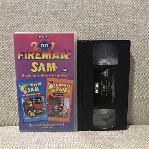 Fireman Sam 2 On 1 Bbc Vhs Video Back In A Blaze Of Glory