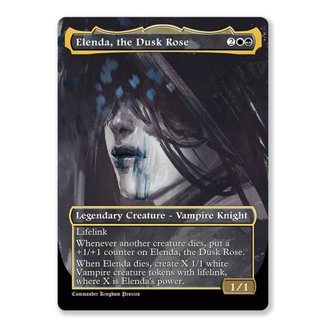 Elenda Dusk Rose Full Art Custom Mtg Proxy Card