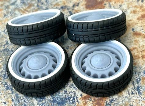 Resin In Artillery Restomod Wheels W One Inch Whitewalls Scale EBay