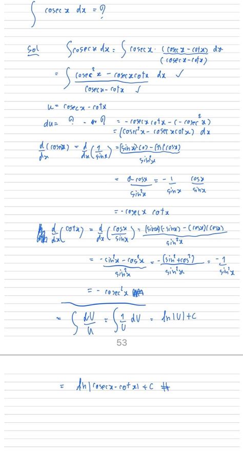Integral Of Cosec X Dx Integrate Cosec X Dx Calculus Rmathstepbystep