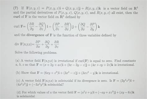 solved 7 if f x y z p x y z i q x y z j r x y z k is a