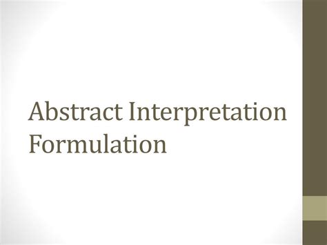 Ppt Purity Analysis Abstract Interpretation Formulation Powerpoint Presentation Id1890729